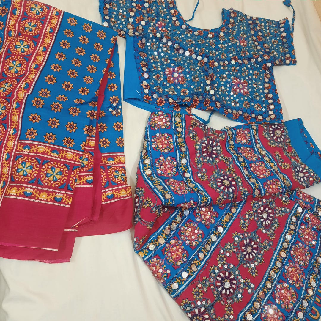 Kutch Work Lahanga Chunni Set Gujrati Lahanga Chunni Mirror Work ...