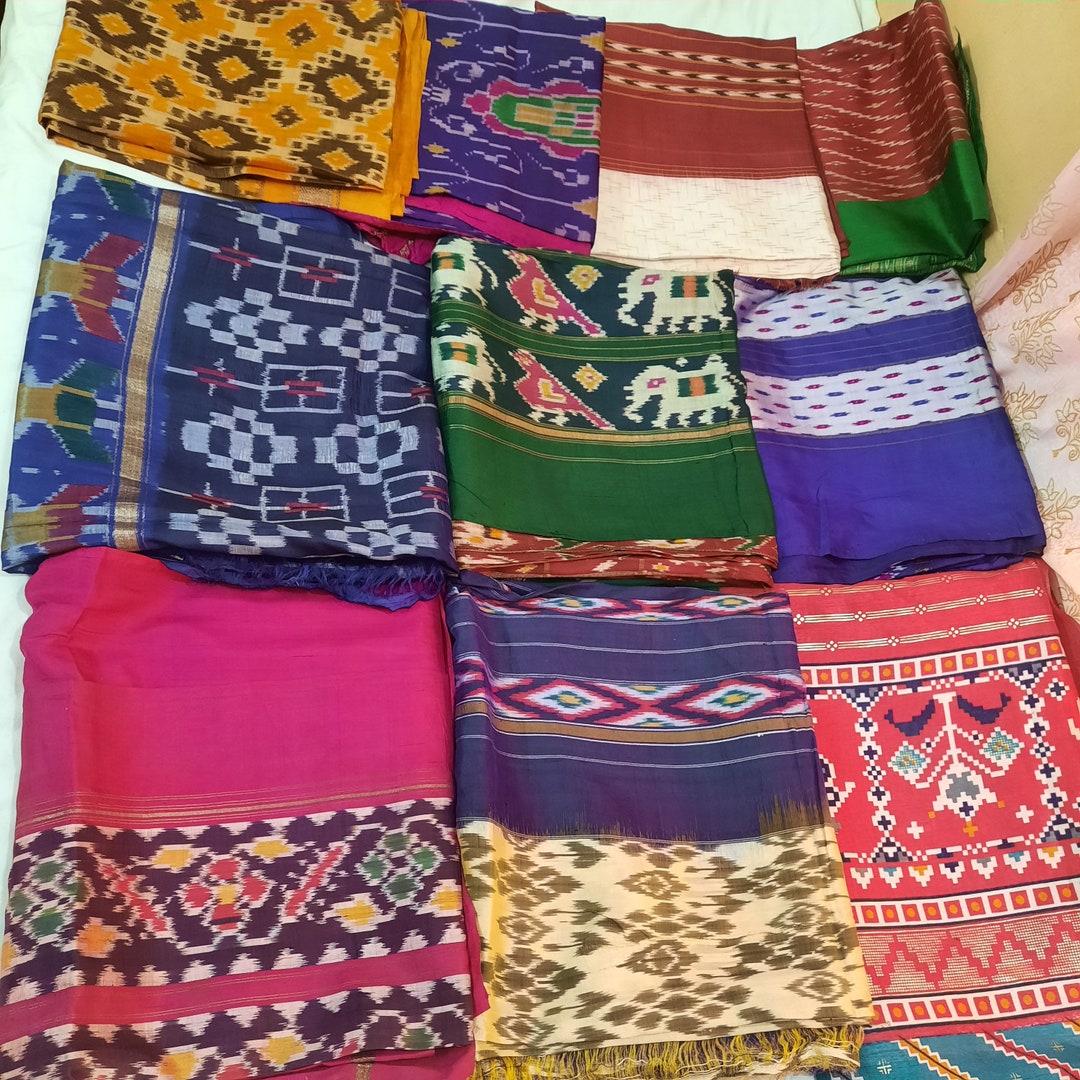 Ikat Saree Patola Saree 10 Ikkat Sari Lot Silk Saree Lot Vintage Ikat ...