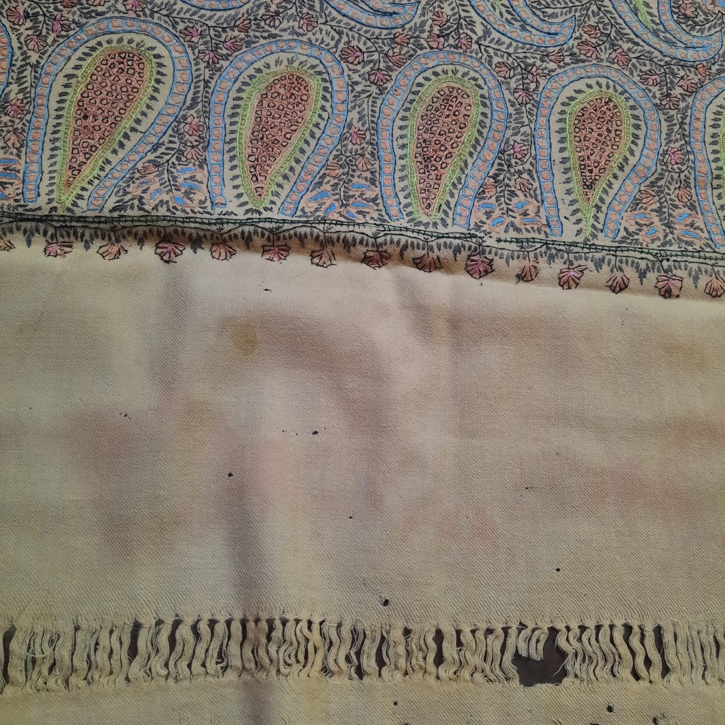 Vintage Jamawar Shawl, Kashmiri Shawl, Wrap,niddle Work,handwork ...