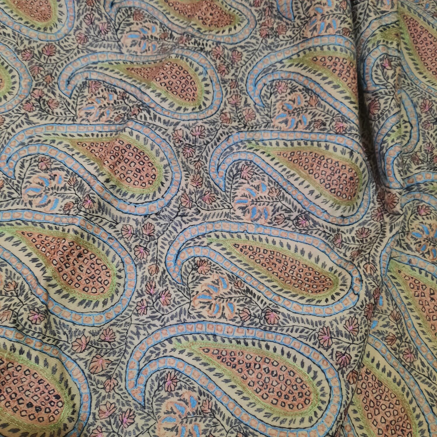 Vintage Jamawar Shawl, Kashmiri Shawl, Wrap,niddle Work,handwork ...