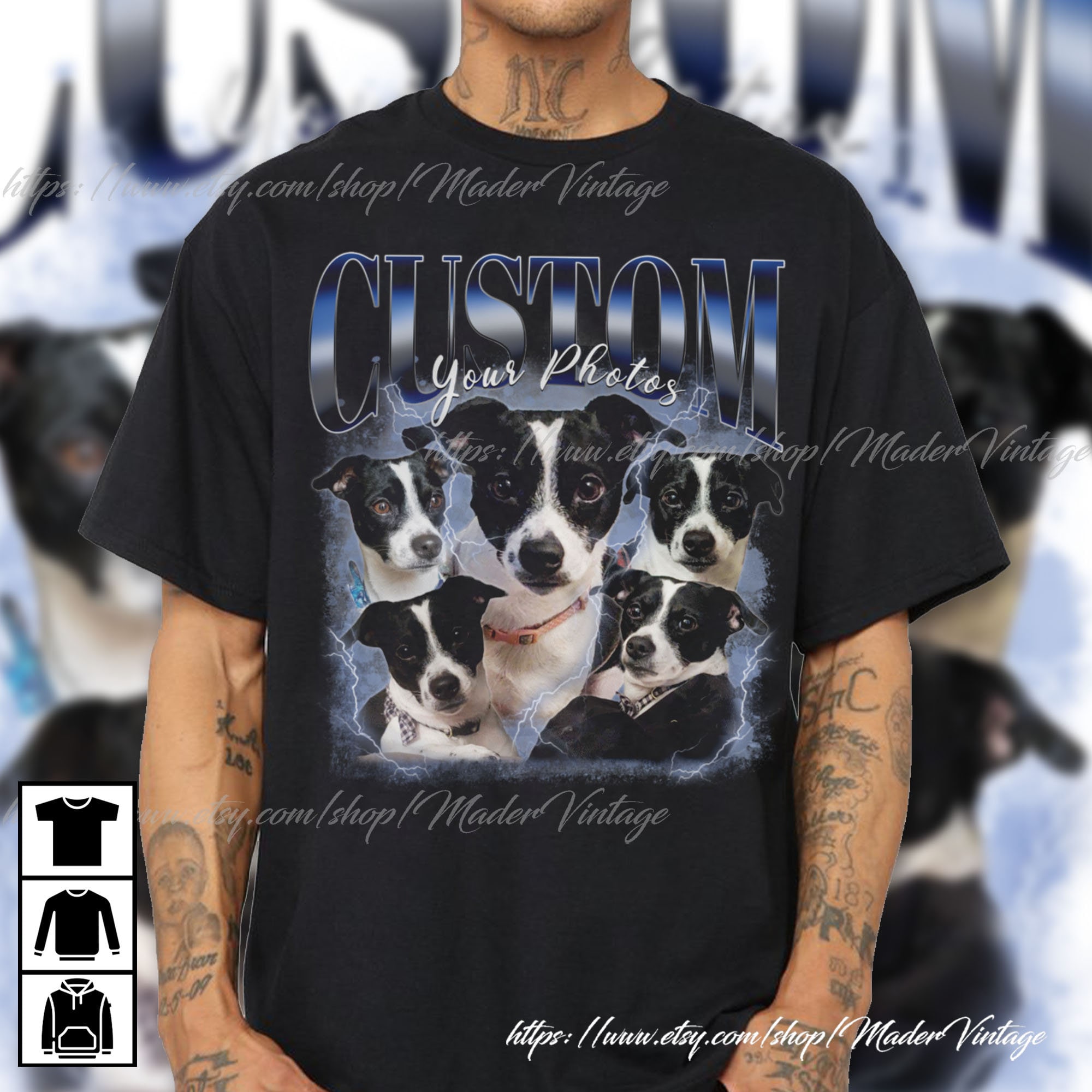 Custom Your Dog's Photo Bootleg Shirt,Custom Dog Bootleg Shirt,Custom ...