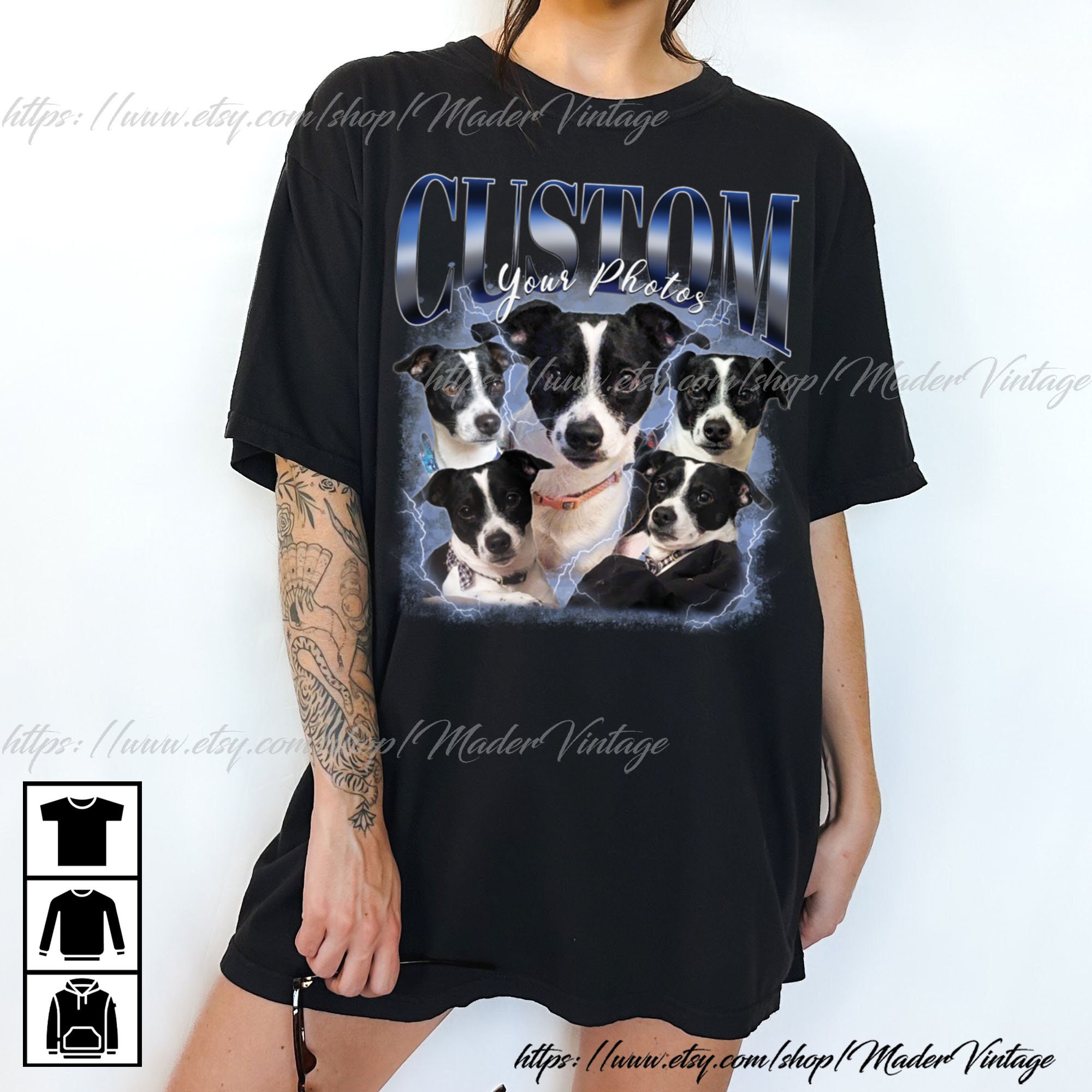 Custom Your Dog's Photo Bootleg Shirt,Custom Dog Bootleg Shirt,Custom ...