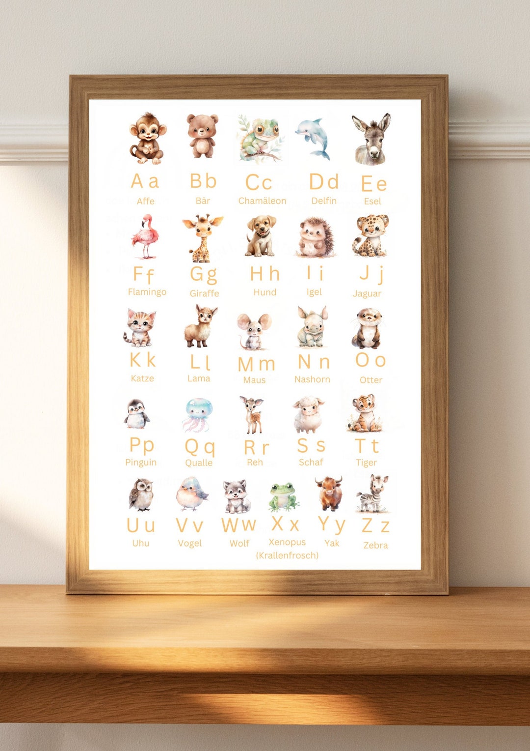 ABC Animals Poster, Learn ABC, Back to School Gift, Children's Room ...