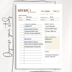 STUDY PLANNER SET - Etsy