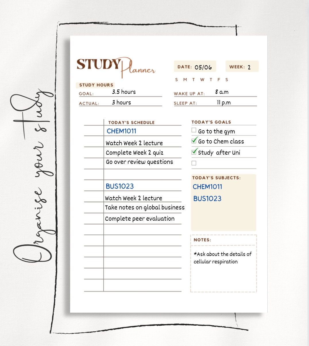 STUDY PLANNER SET - Etsy