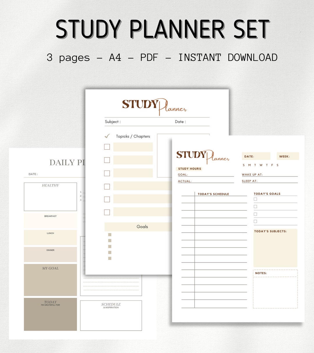 STUDY PLANNER SET - Etsy