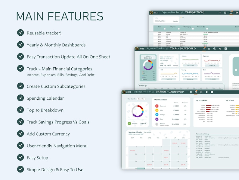 Expense Tracker, Expense Template, Expense Spreadsheet, Spending ...