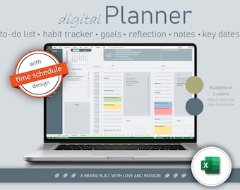 Digital Planner, Excel to Do List, Daily to Do, Task Tracker, Habit ...