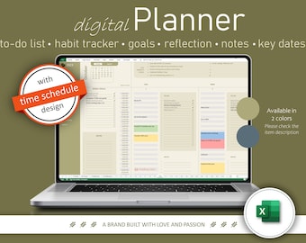 Digital Planner, Excel to Do List, Daily to Do, Task Tracker, Habit ...