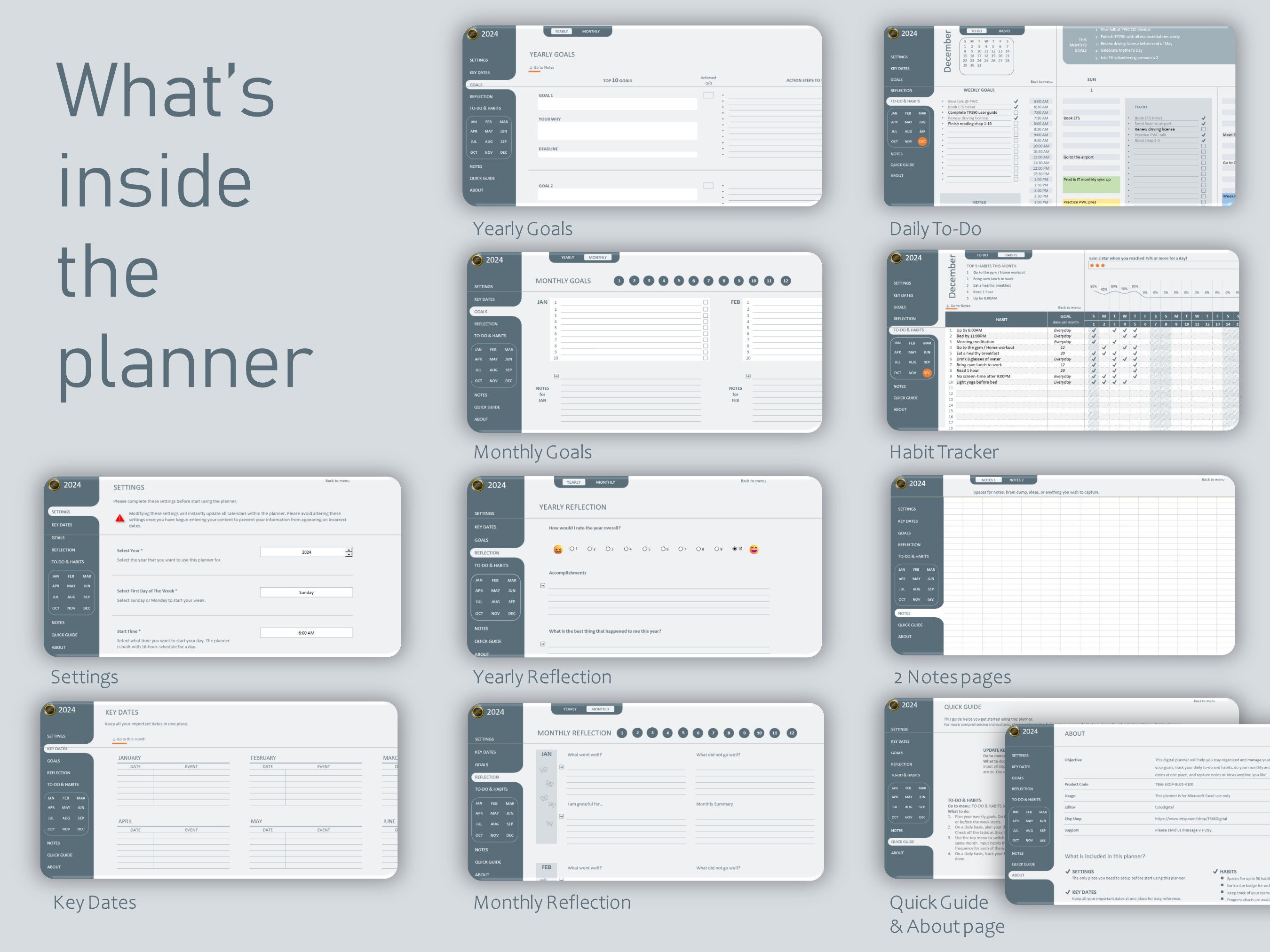 Digital Planner With Time Schedule, Excel to Do List, Daily to Do, Task ...