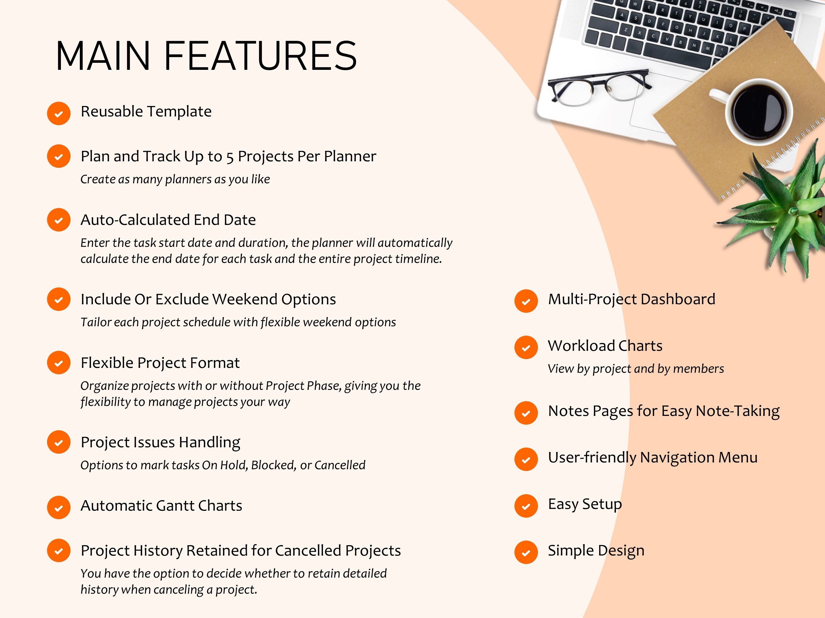 Project Planner, Project Tracker, Project Management Template, Gantt ...