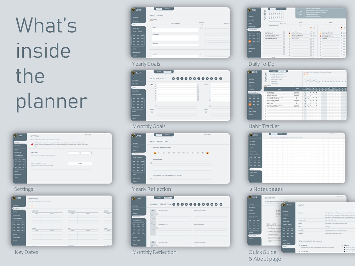 Digital Planner, Excel to Do List, Daily to Do, Task Tracker, Habit ...
