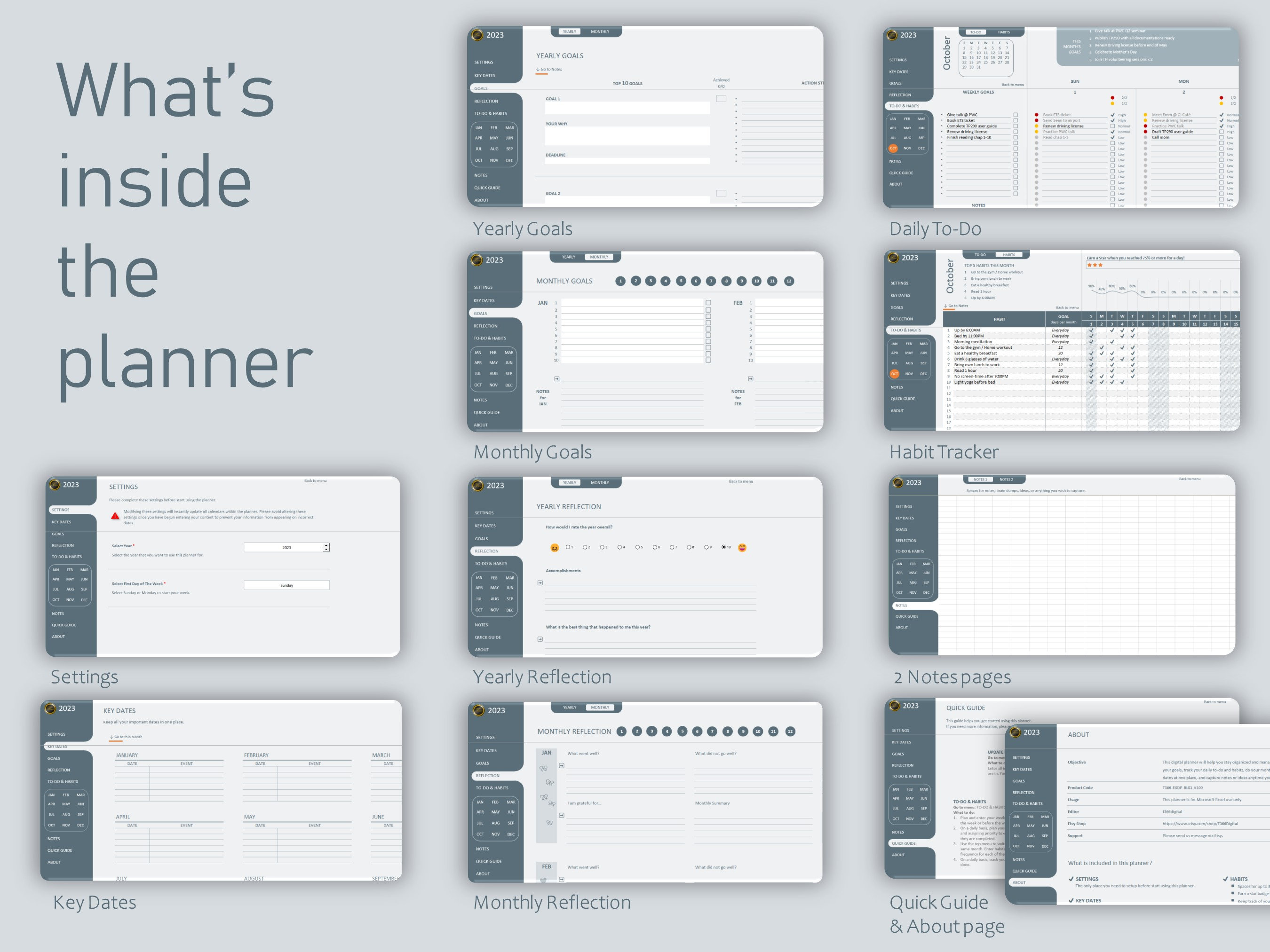 Digital Planner, Excel to Do List, Daily to Do, Task Tracker, Habit ...