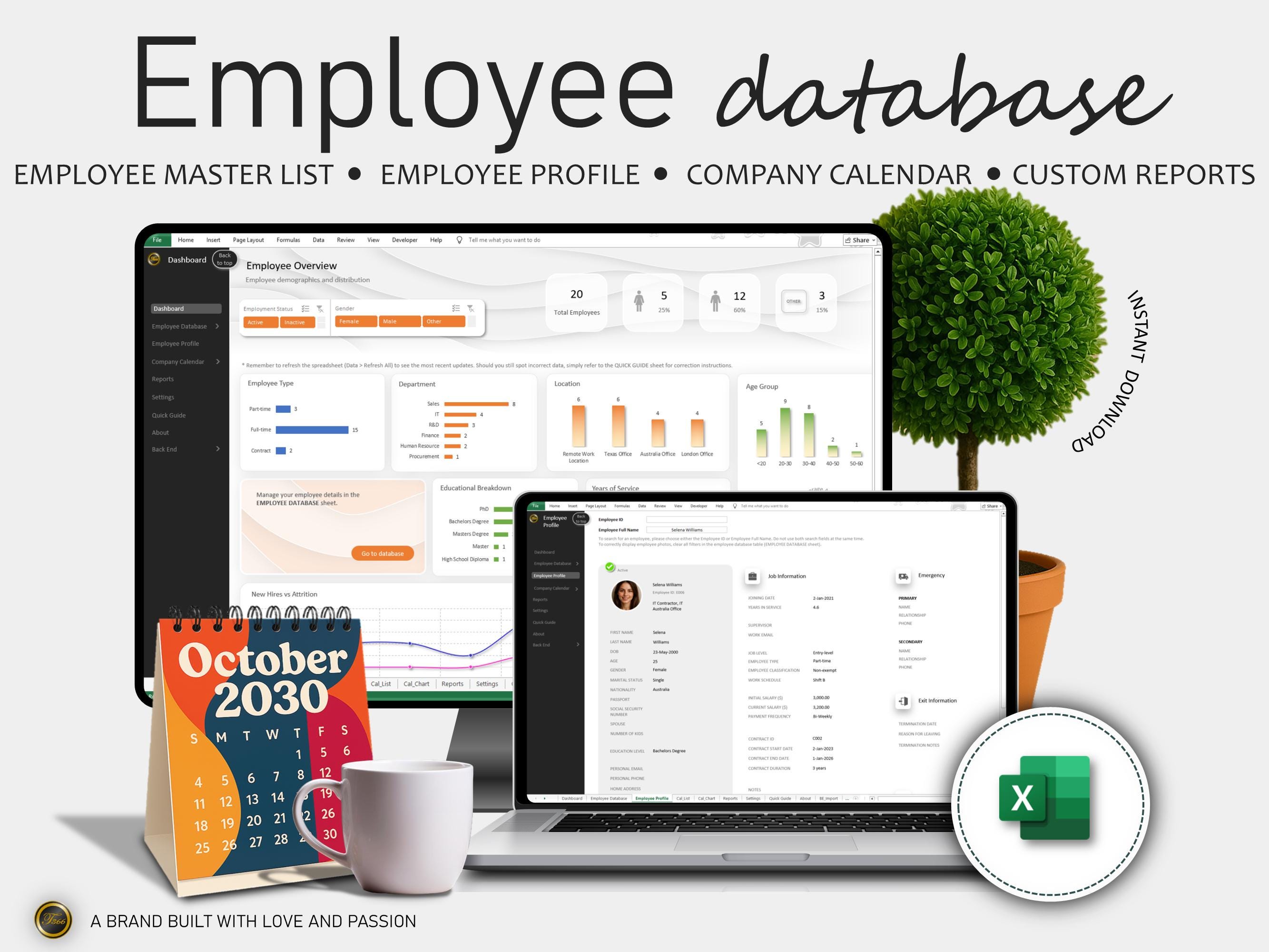 Employee Database, Employee Directory, Employee Master List, Employee ...