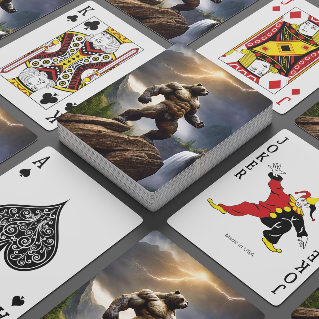 Epic Bear Poker Cards A Man's Cards for a Man's Game - Etsy