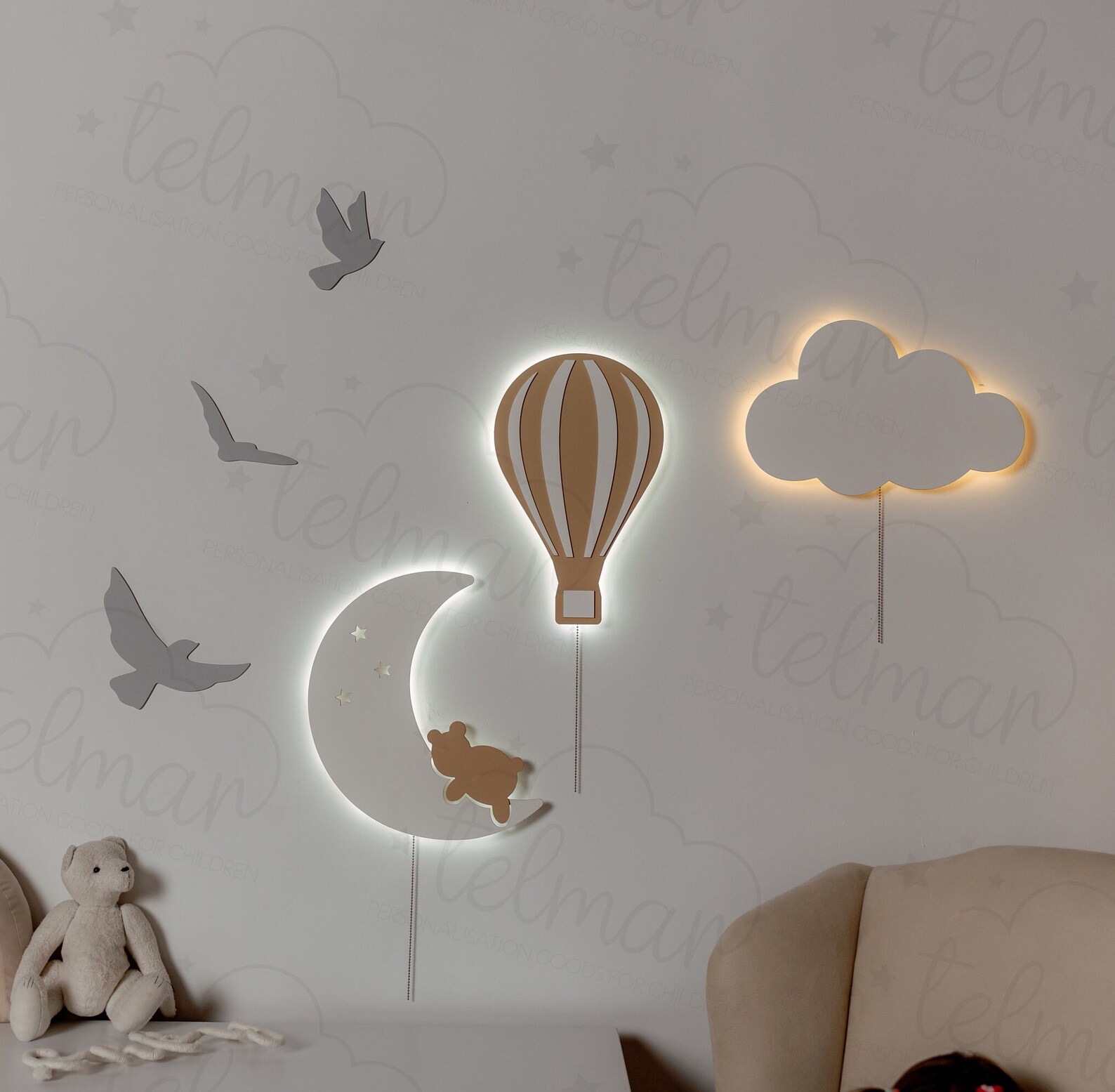 Cloud Nursery Wall Light, Cloud Light, Cloud Night Light, Baby Room ...