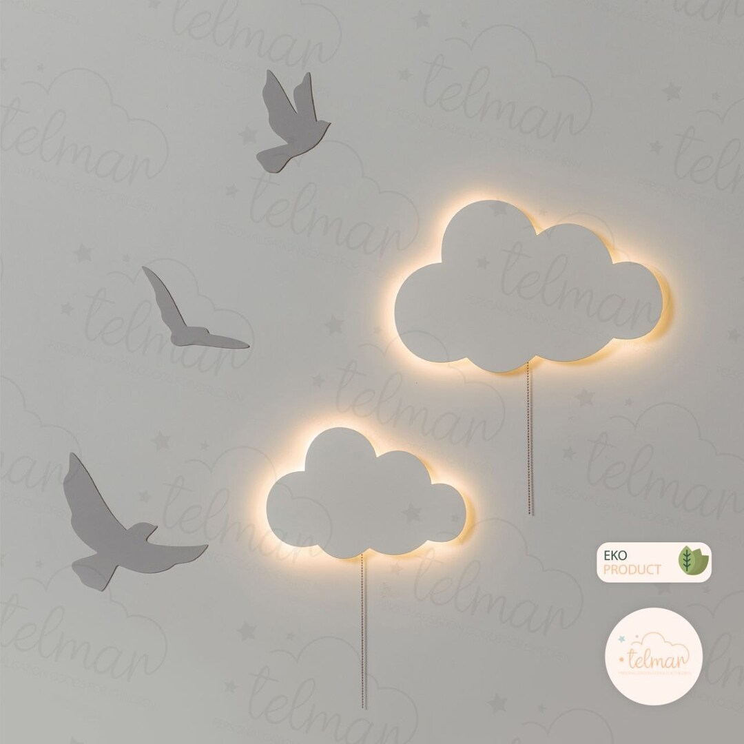 Cloud Nursery Wall Light, Cloud Wall Lamp, Baby Room Decor, Christmas ...