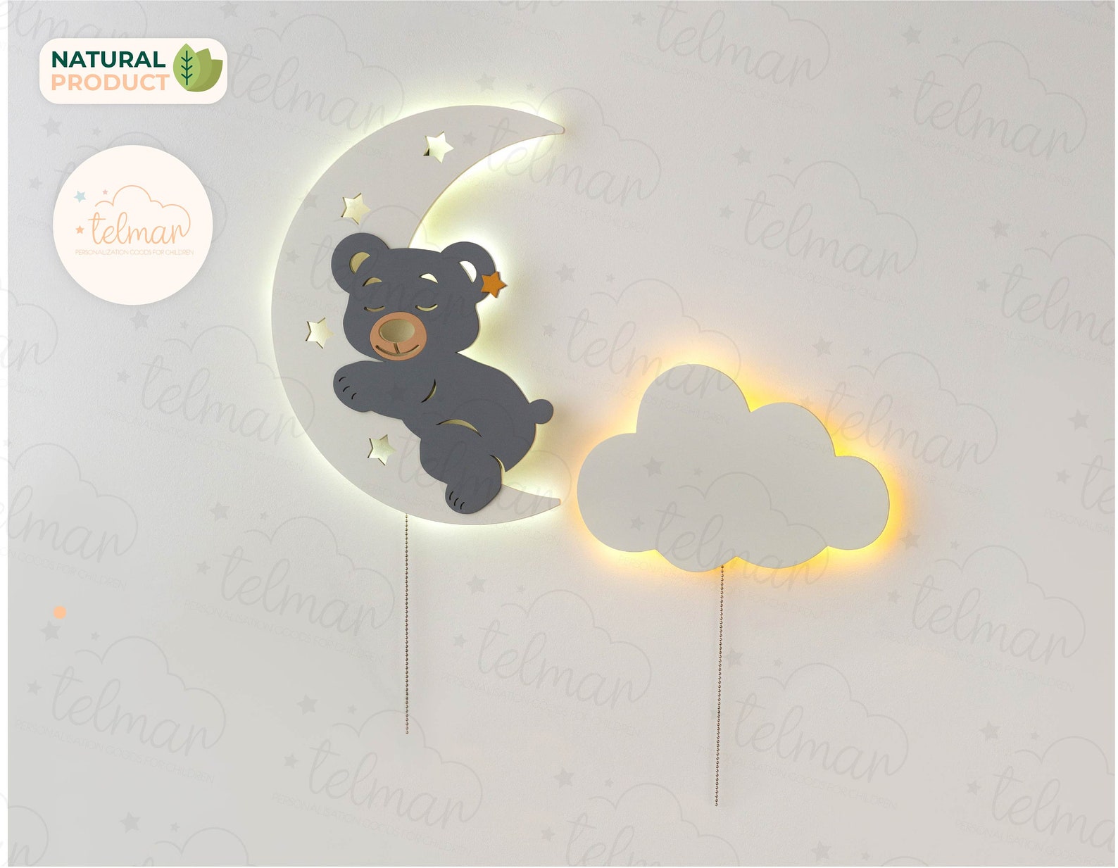 Kids Night Light, Bear Nursery Wall Lighting , Cute Bear Light , Bear ...