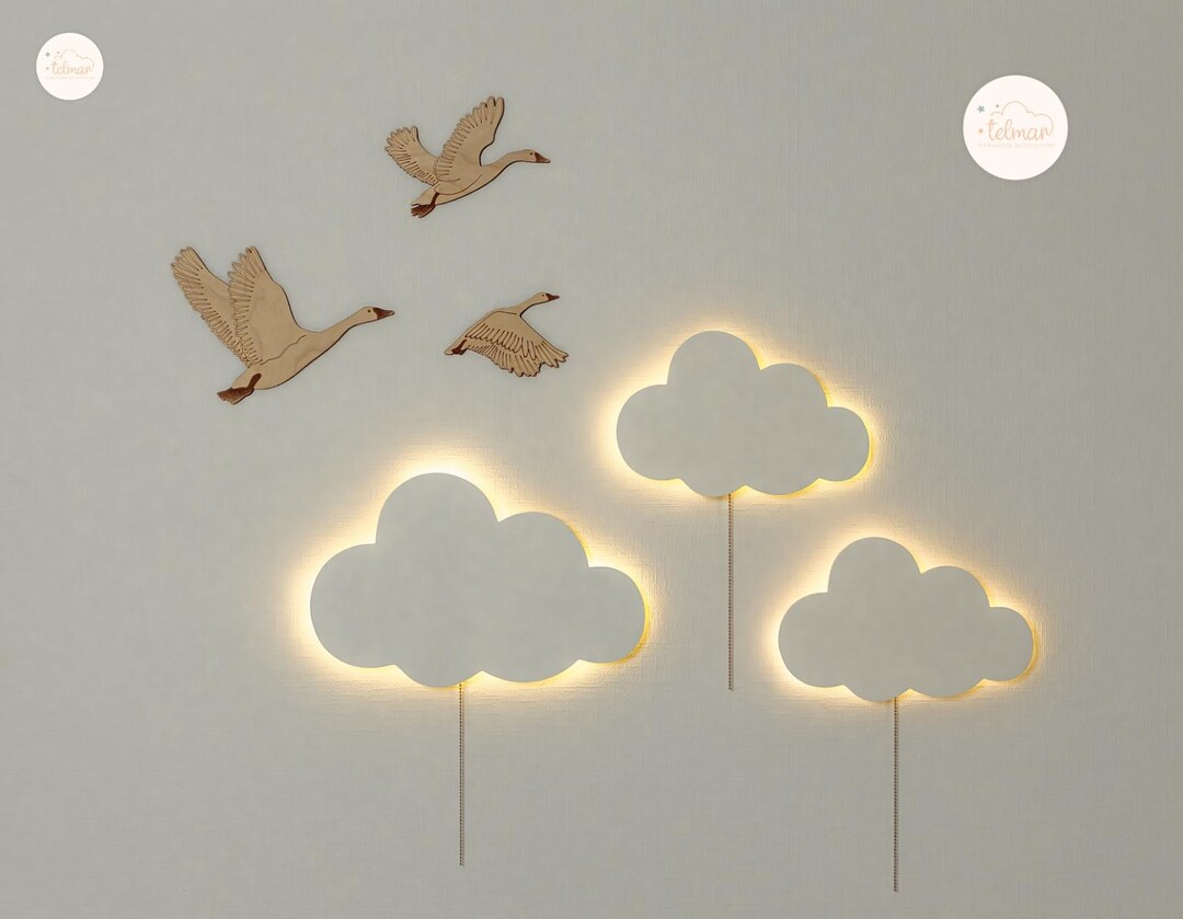 Cloud LED Wall Light -soft Glow Kids Night Light,nursery Wall Decor ...