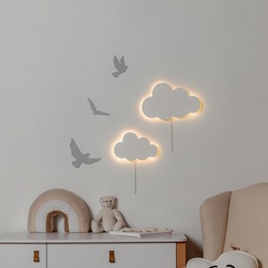 Cloud Nursery Wall Light, Cloud Wall Lamp, Baby Room Decor, Christmas ...