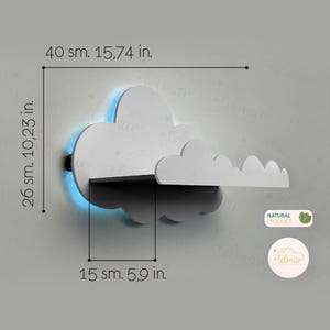 Cloud Shelf for Nursery Wall | Floating Wooden Bookshelf for Kids Room ...