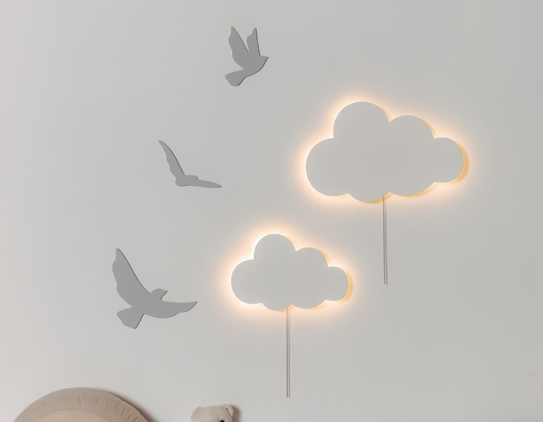 Cloud Nursery Wall Light, Cloud Wall Lamp, Baby Room Decor, Christmas ...