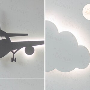 Kids Night Light , Airplane Light , Airplane and Cloud Wall Lamp , Kids ...