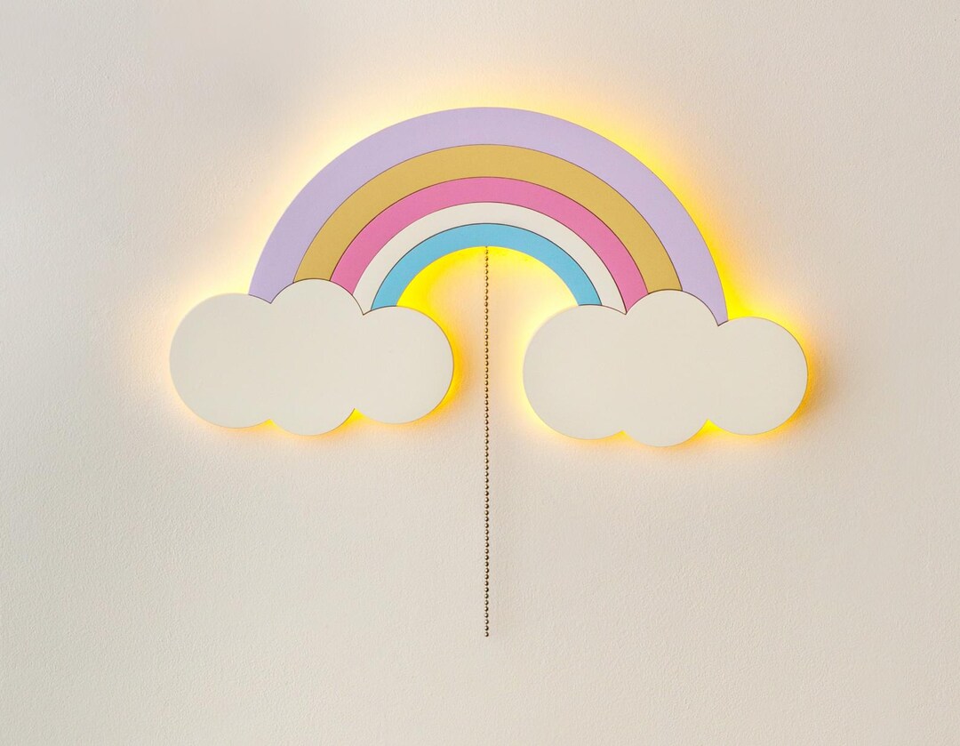 Rainbow Wall Lamp, Kids Room Night Light, Cloud Wall Decor, Girls Room ...