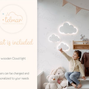 Set of 3 Cloud Led Wall Lamp, Nursery Lighting, Lamp Shade Nursery ...