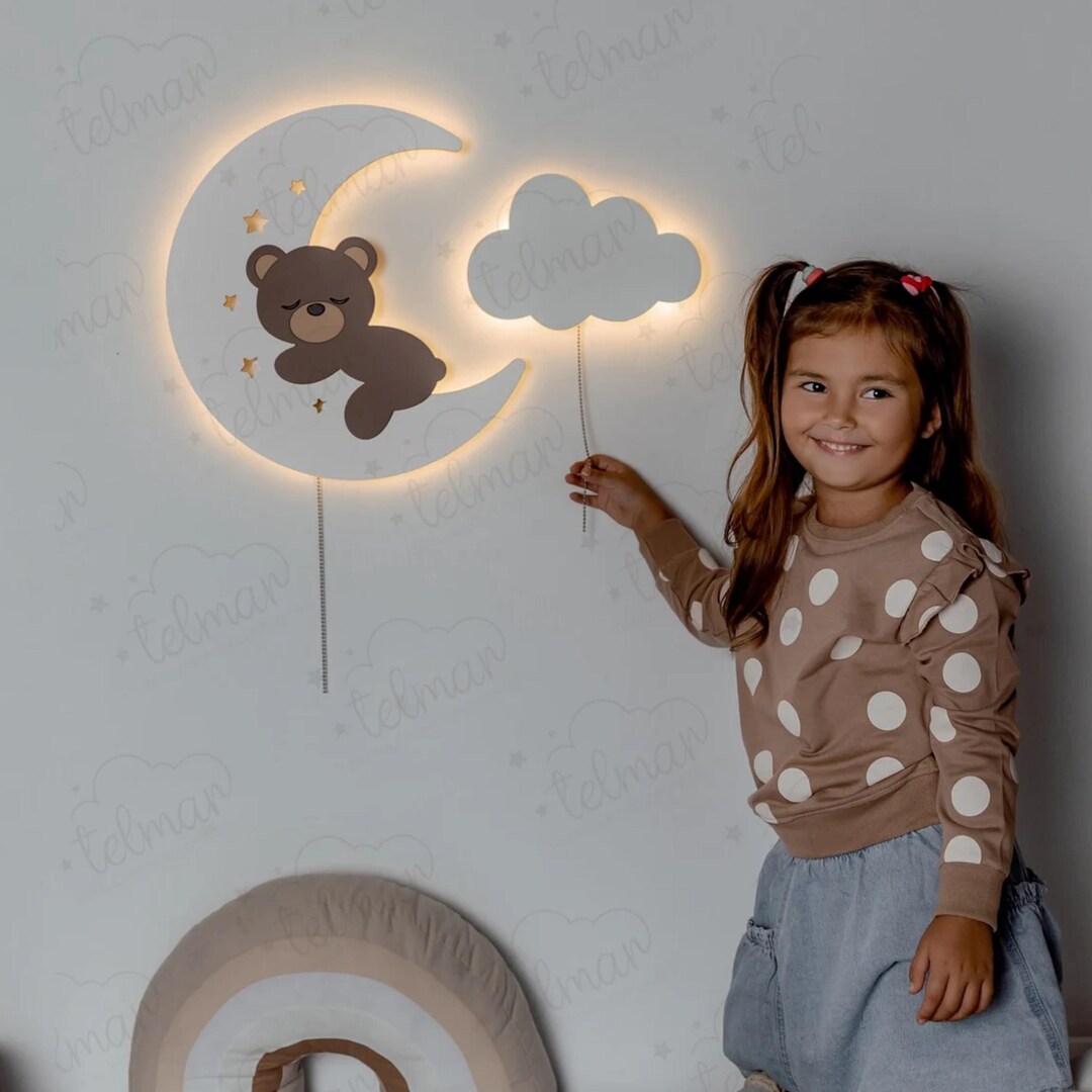Personalized Lamp, Baby Room Lighting, Moon Lamp, Nursery Decor, Kids ...