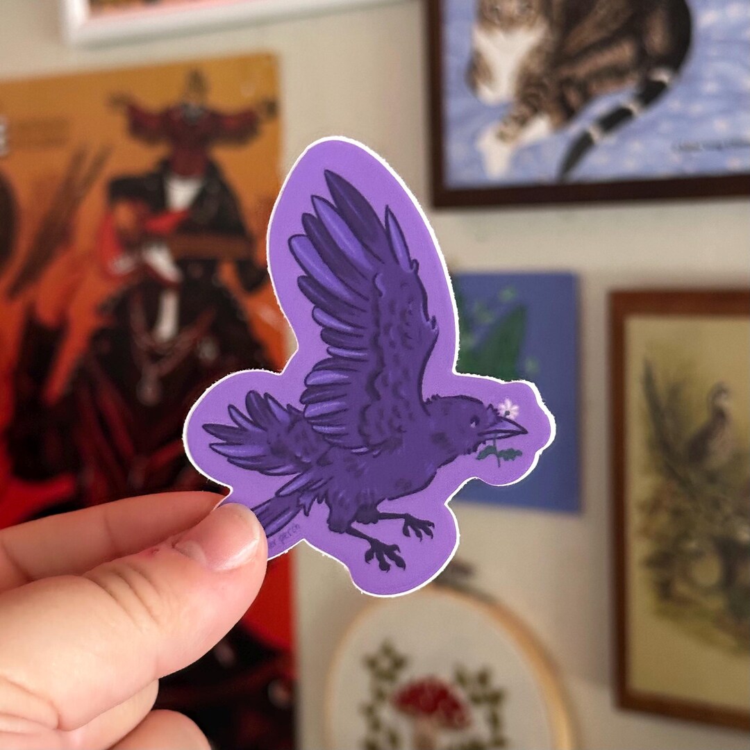 Cute Crow Waterproof Sticker - Etsy