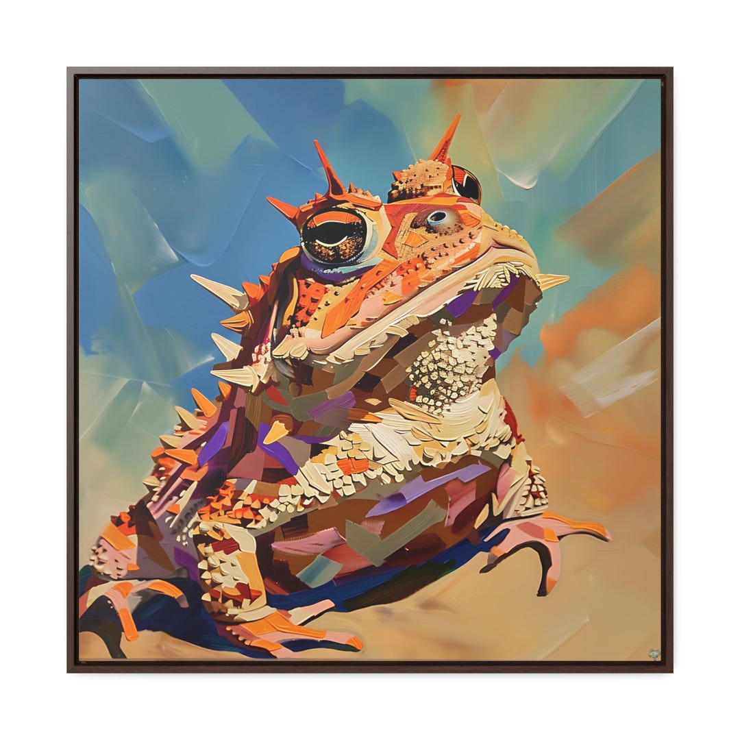 Animal Art: Texas Horned Lizard Wall Art, Endangered Horned Toad Pop ...