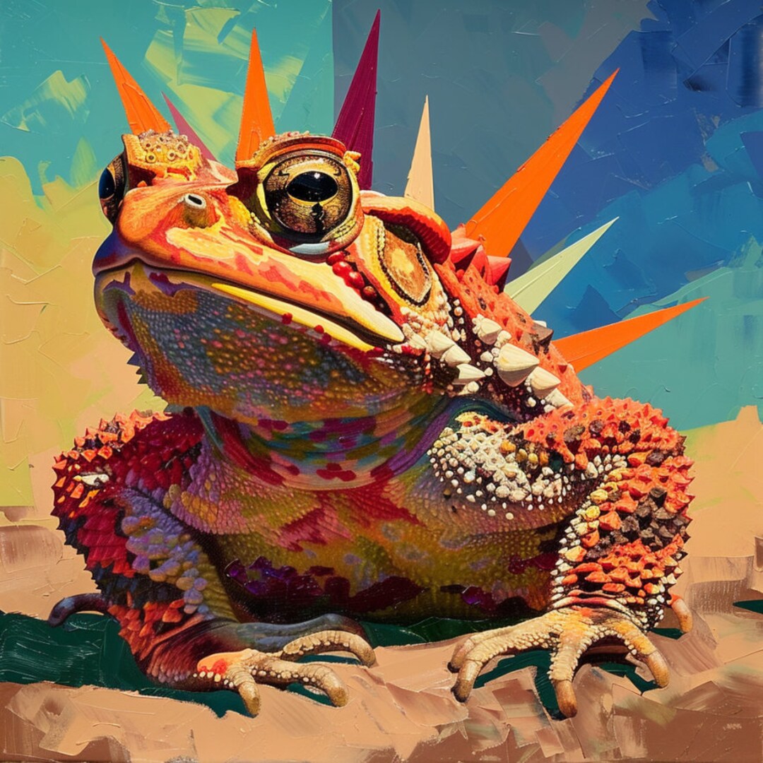 Authentic Texas Toad Oil Painting Pop Art Print Perfect Gift for Mom ...