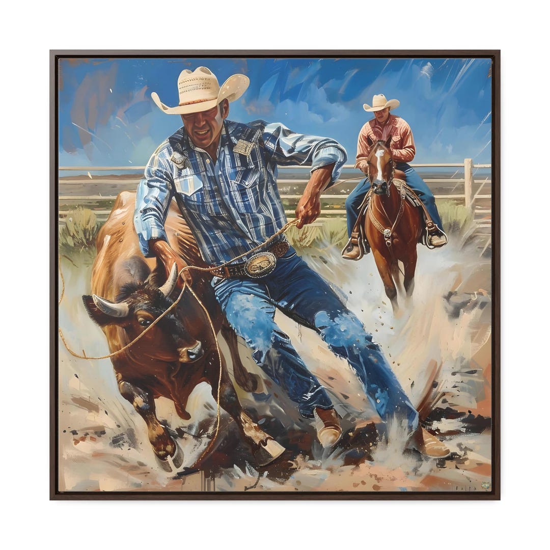 Cowboy Painting Print Framed Western Art Western Wall Art Cowboy Wall ...