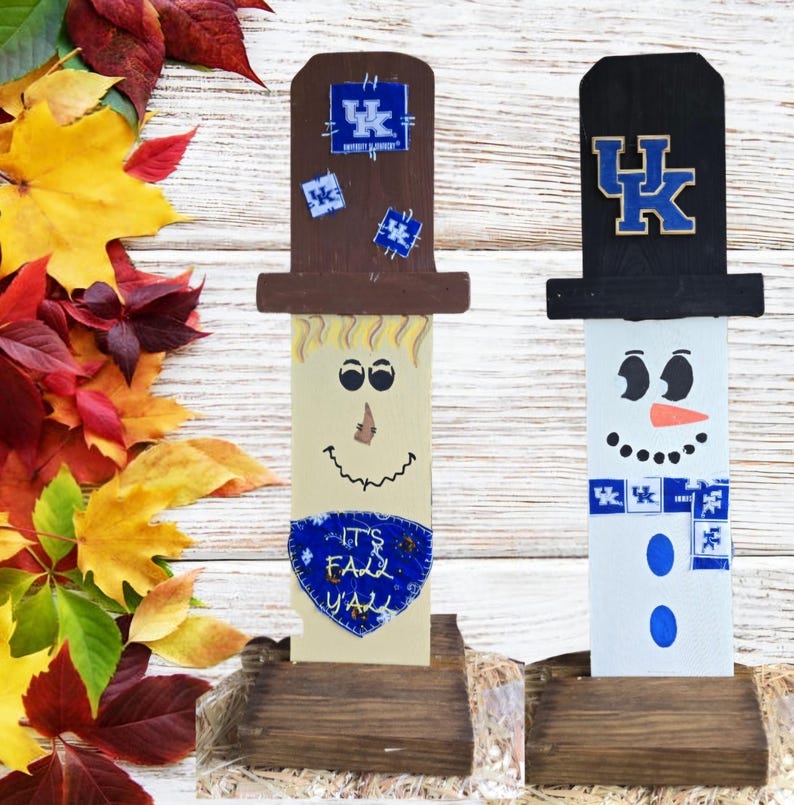 Reversible Snowman/scarecrow Porch Leaner Perfect for Fall & Winter - Etsy