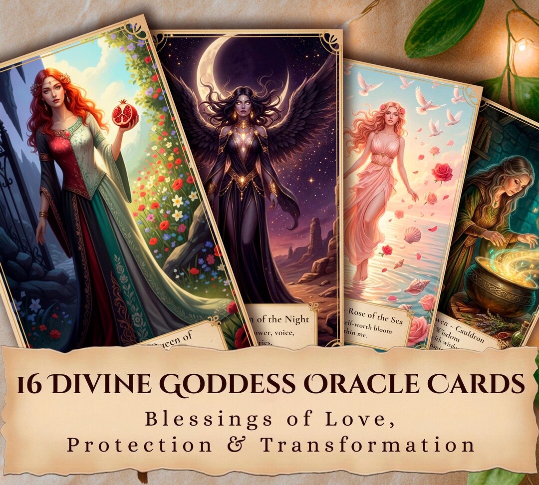 16 Goddess Spell Cards Printable | Divine Feminine Ritual & Altar Cards ...