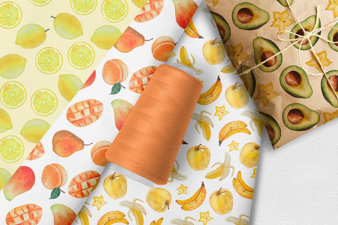 Fruit Digital Paper,seamless Pattern,on Transparent Background,lemon ...