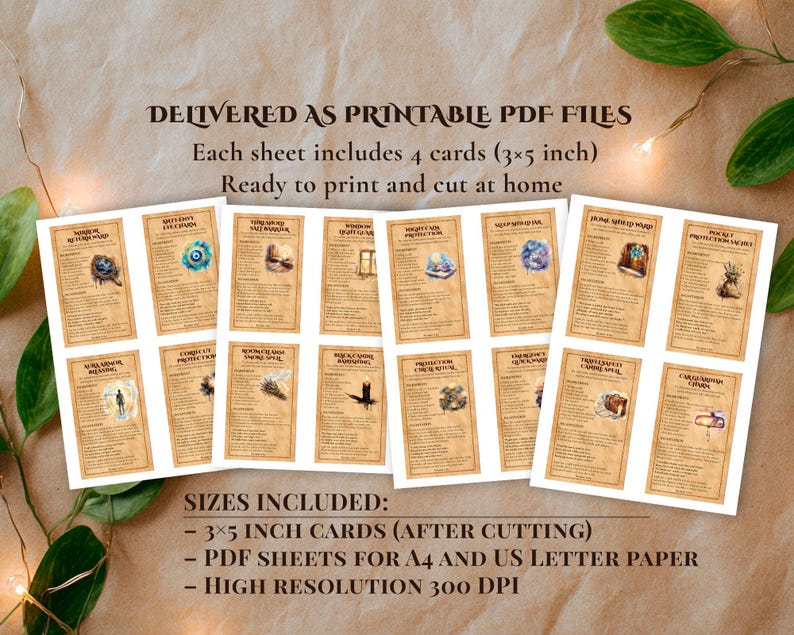 Printable Protection Spell Cards, Home & Travel Wards, Aura Shielding ...