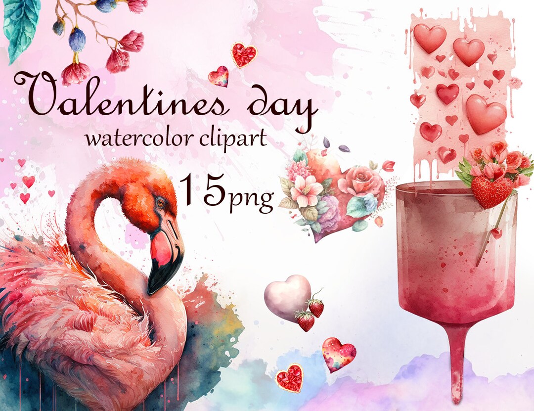 Watercolor Love Clipart, Valentine Clipart, Love Graphic, Valentines ...