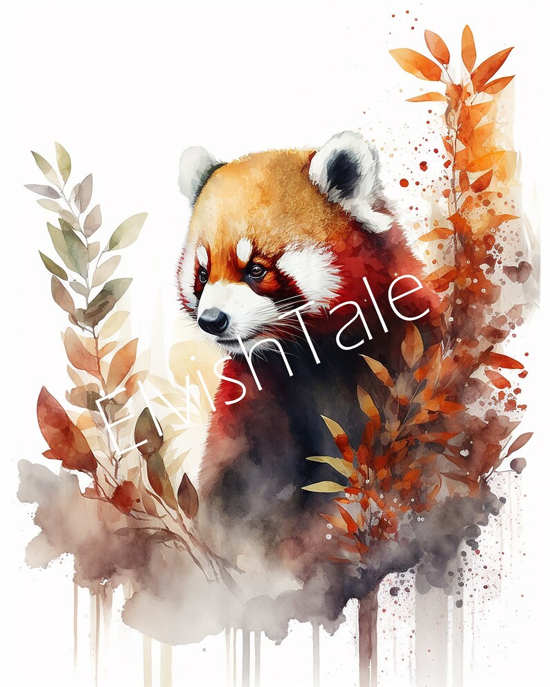 Watercolor Red Panda Clipart: 10 JPEG Images (digital Download) - Etsy