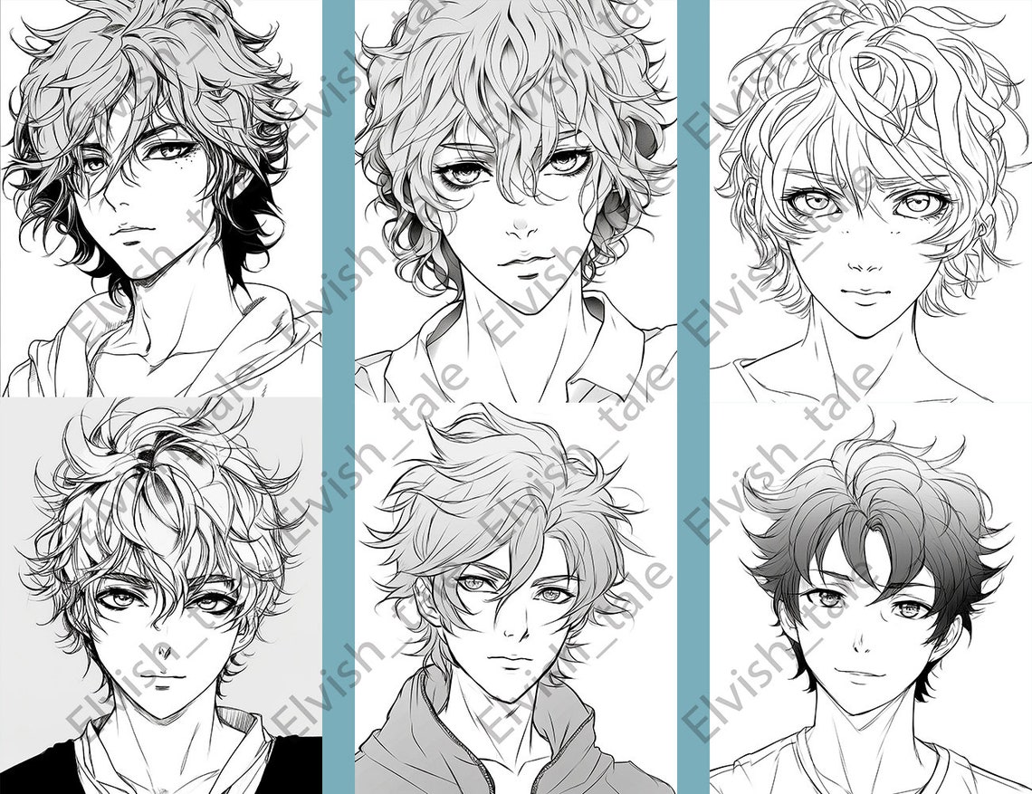 Coloring Page Boys for Adults Coloring Book for Kids Coloring Digital ...