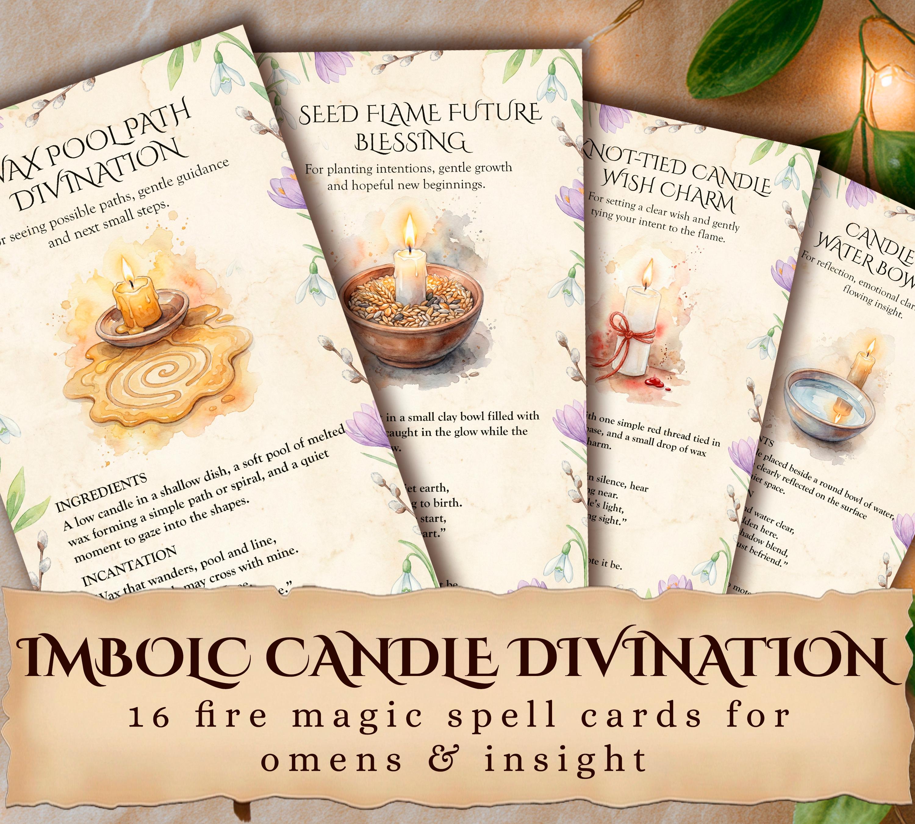 Imbolc Candle Divination Spell Cards – Brigid Fire Magic Printable ...