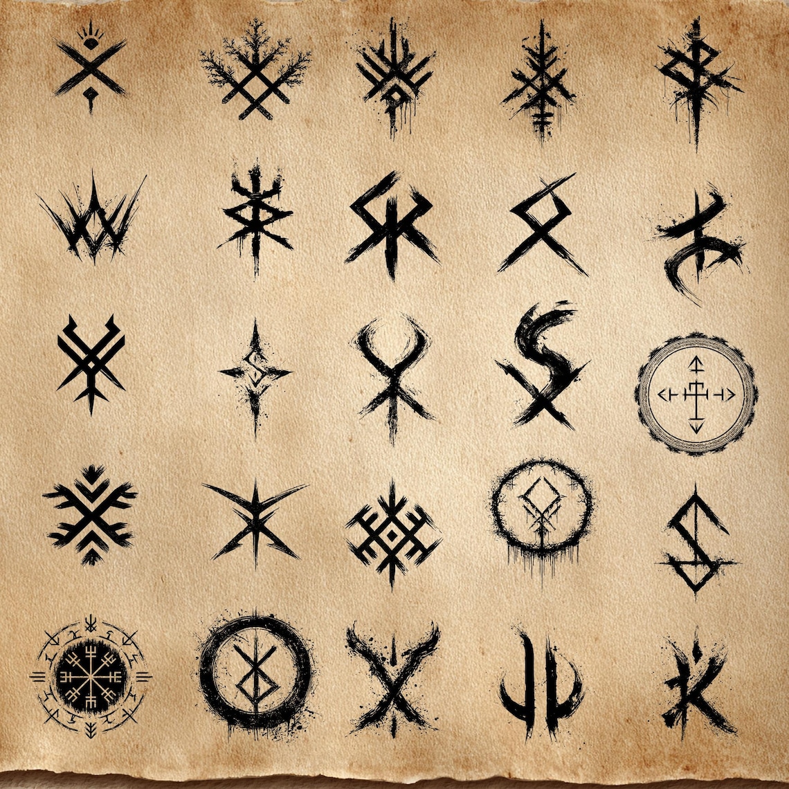 Yule Ink Rune Symbols – 50 Hand-drawn Witch Sigils PNG SVG AI - Etsy