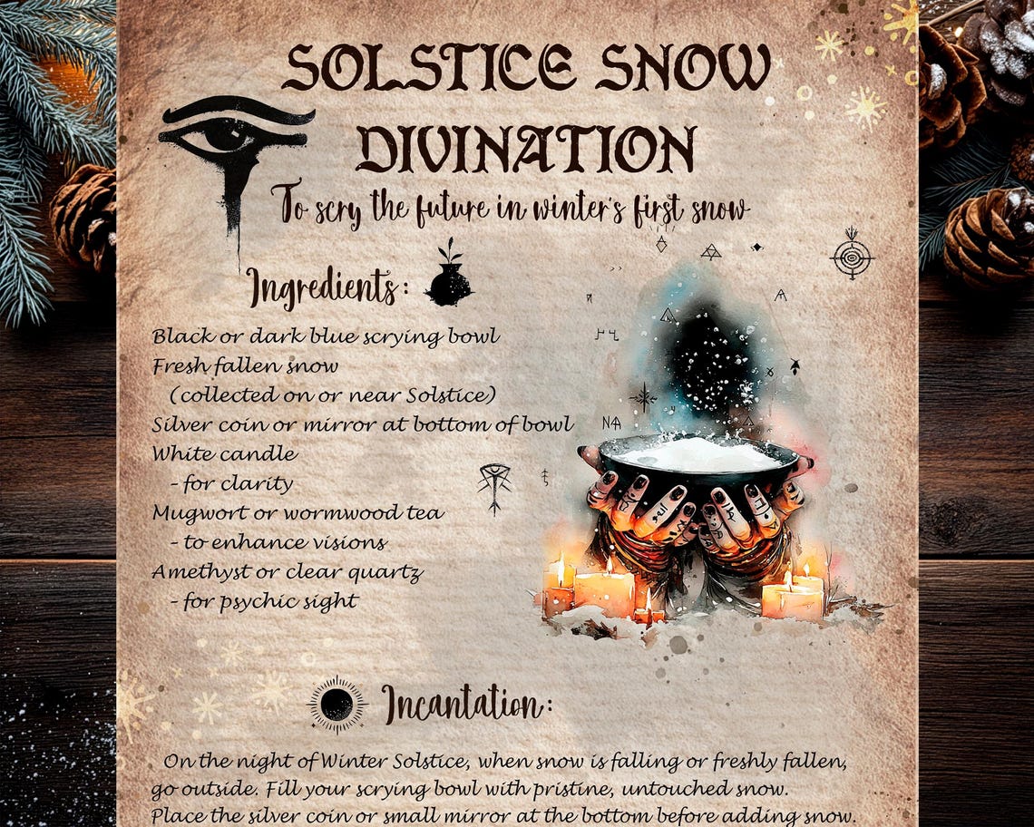 16 Yule Spell Cards • Sacred Winter Solstice Ritual Deck • Witchcraft ...