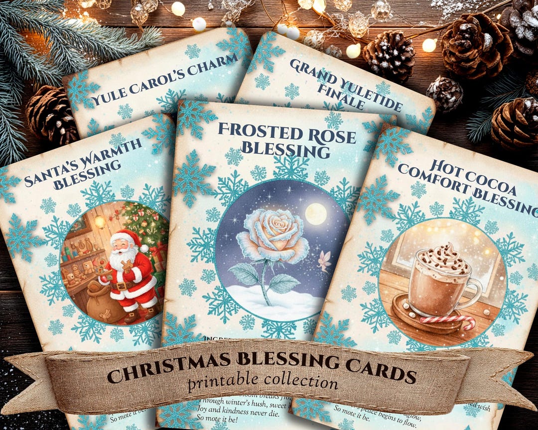 Christmas Blessing Cards – Printable Winter Magic Spell Deck (PDF) - Etsy