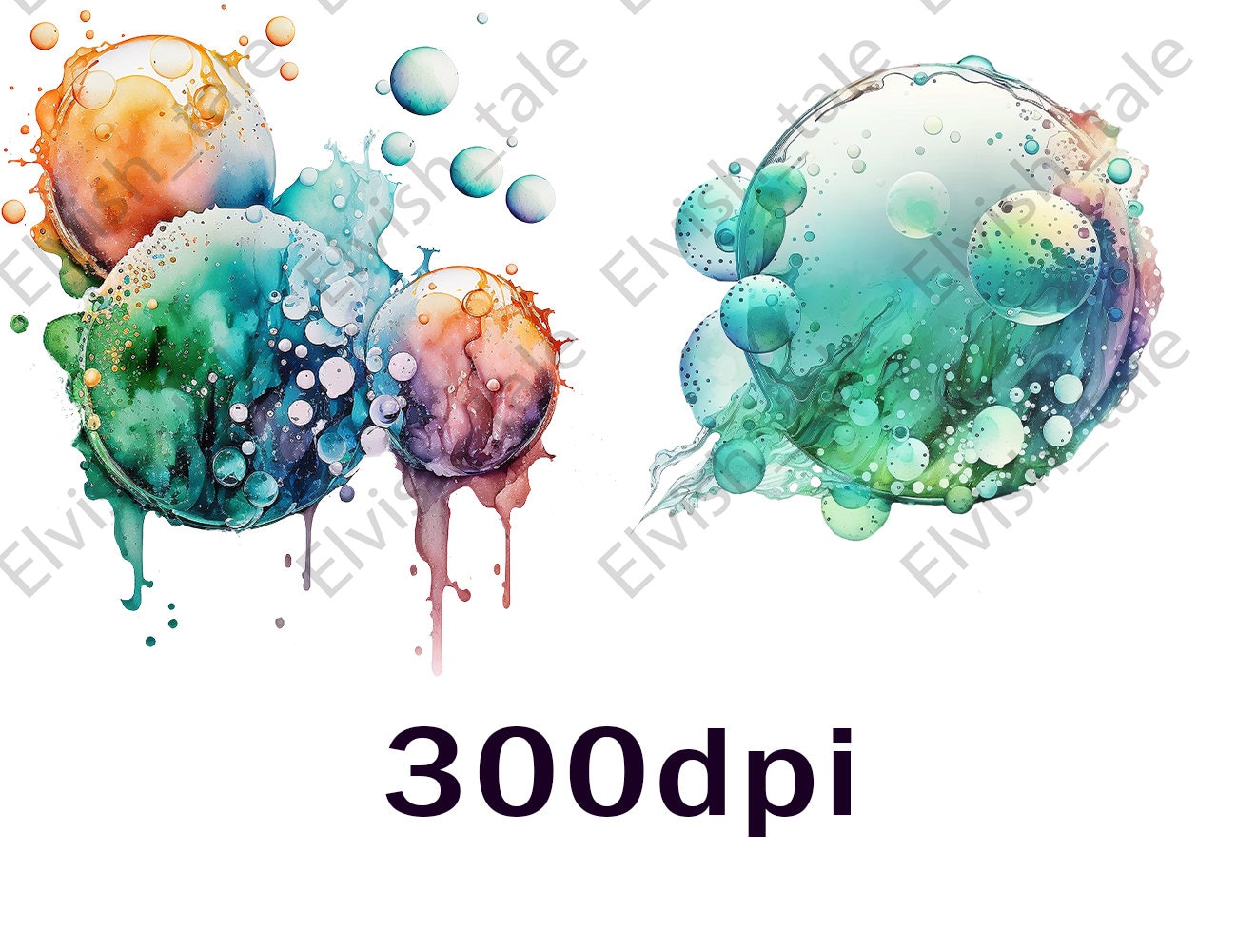 Watercolor Sea Bubbles, 10 Png, on a Transparent Background - Etsy