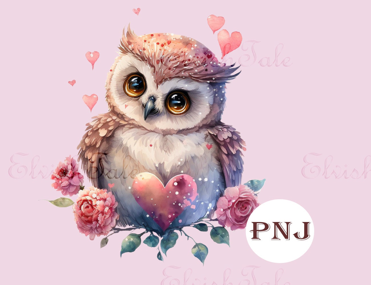 Valentine Owl PNG, Hearts Clipart, Clipart, Sublimation, Tumbler, Baby ...