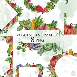 Watercolor Frames Vegetables,transparent Background, Healthy,food,corn ...