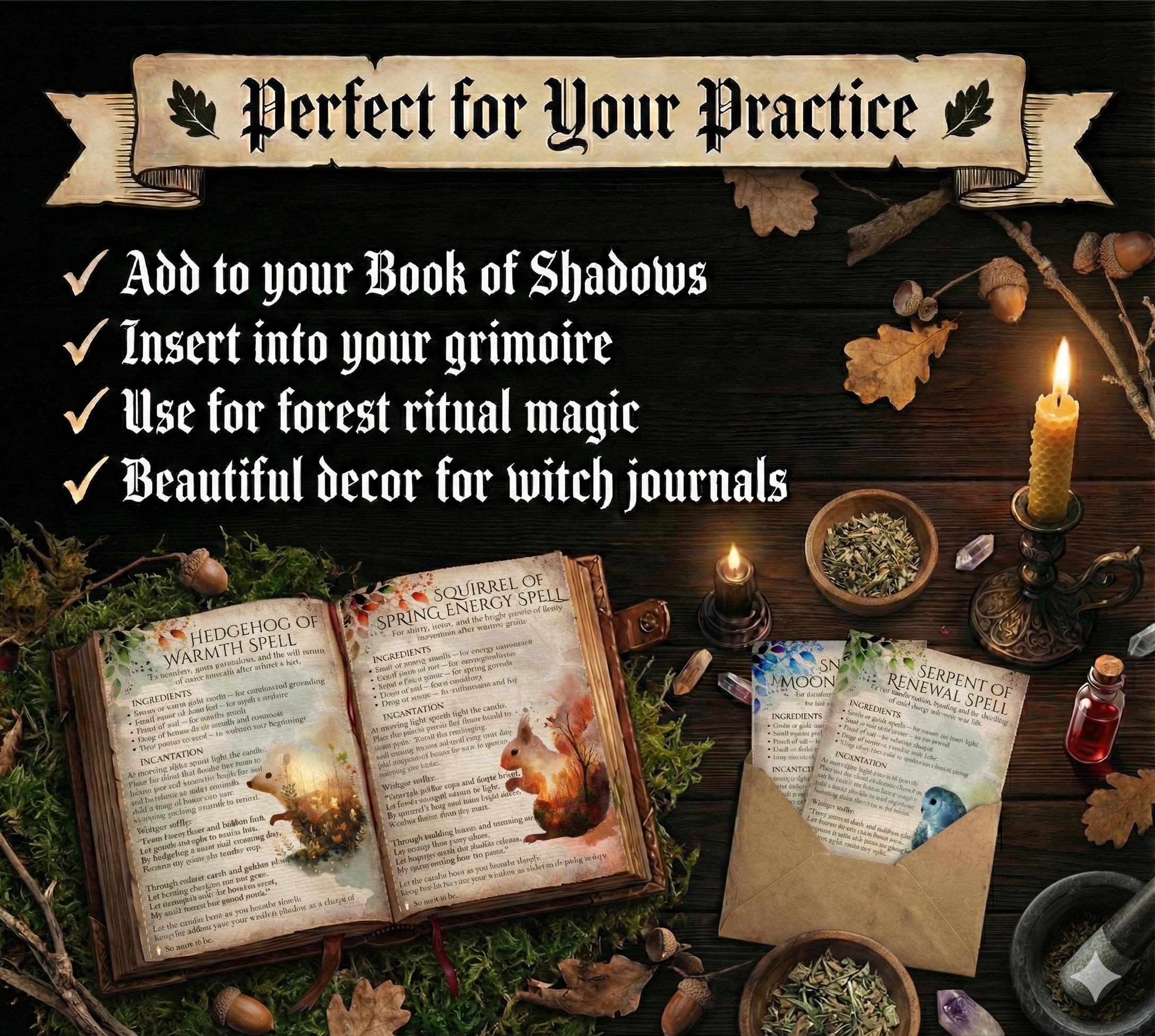 Imbolc Animal Spirit Cards, 16 Spring Awakening Spells, Printable Witch ...