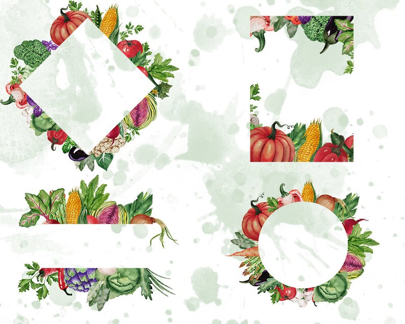 Watercolor Frames Vegetables,transparent Background, Healthy,food,corn ...